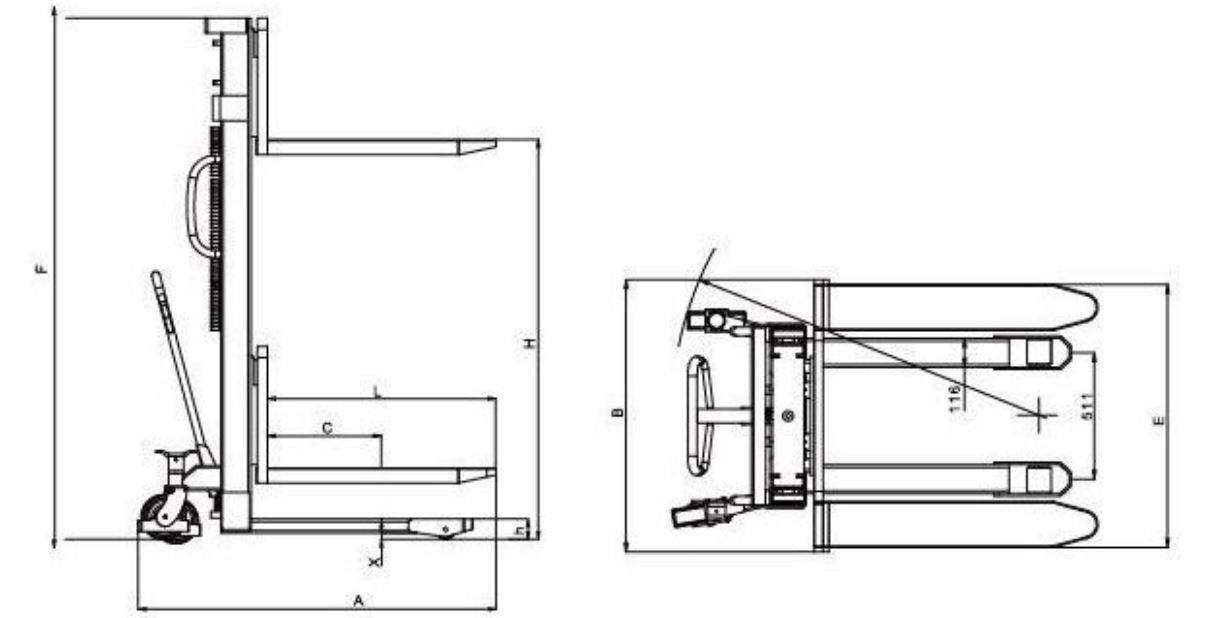 Heavy Duty Manual Hand Stacker (1000kg/1500kg/2000kg) (1.6m/2.5m/3m ...