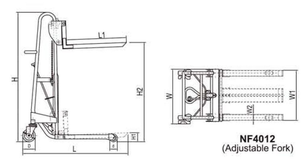 Adjustable Fork Manual Hand Stacker - Material Handling Equipment Malaysia